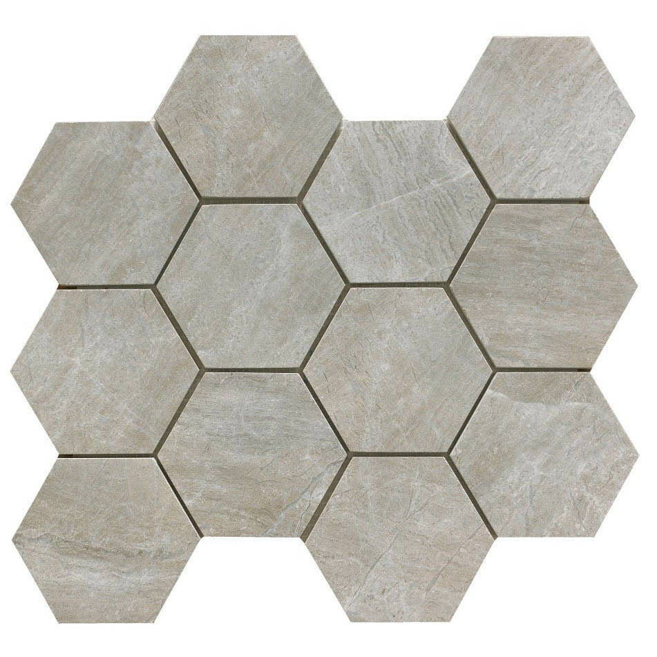 Chamonix Grey hex mosaic 34×30 – Tile Stores